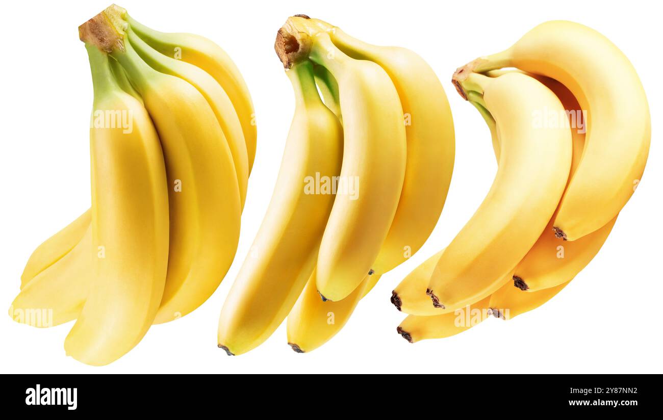 set of the bananas isolated on a white background Stock Photo - Alamy