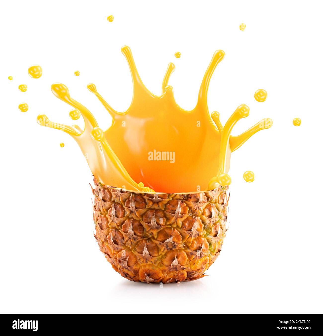 pineapple in juice splash isolated on a white background Stock Photo ...