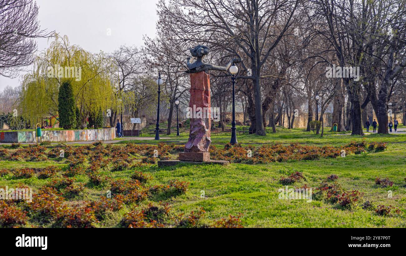 Vidin, Bulgaria - March 16, 2024: Bronze Statue of Woman at Rose Garden ...