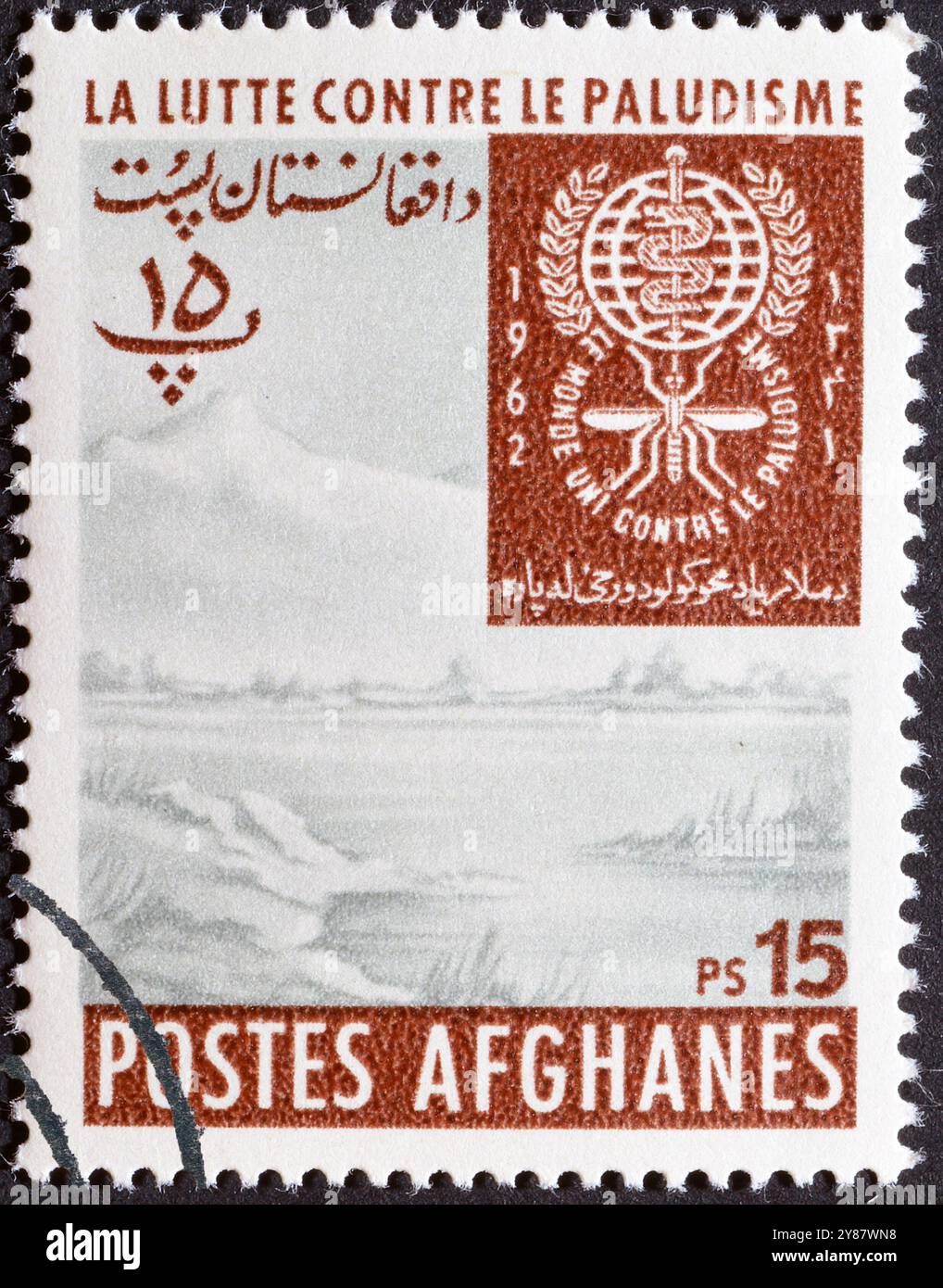 Postage stamp printed by Afghanistan, that shows Malaria Eradication ...