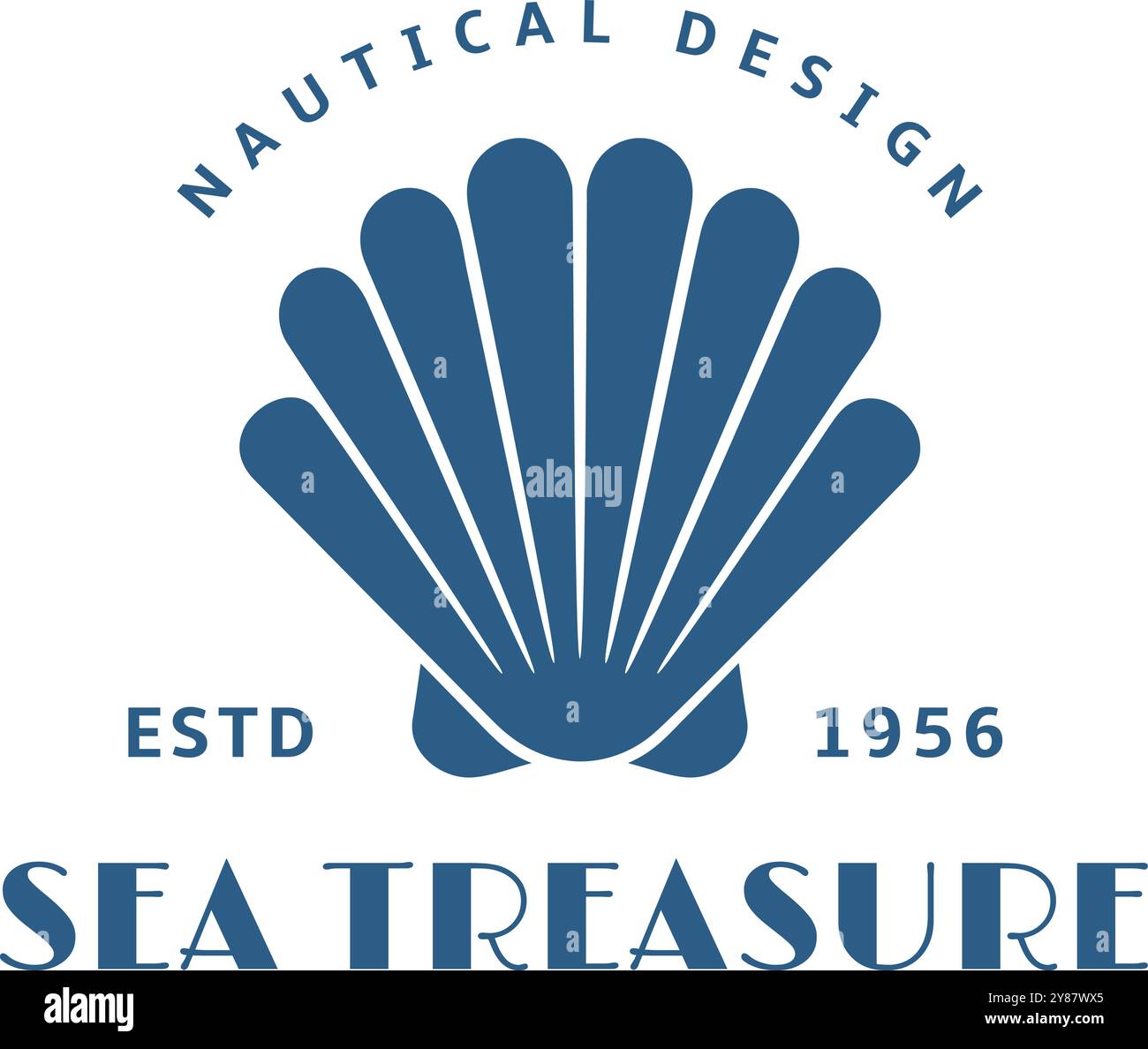 Nautical design logo. Sea treasure blue label Stock Vector Image & Art ...
