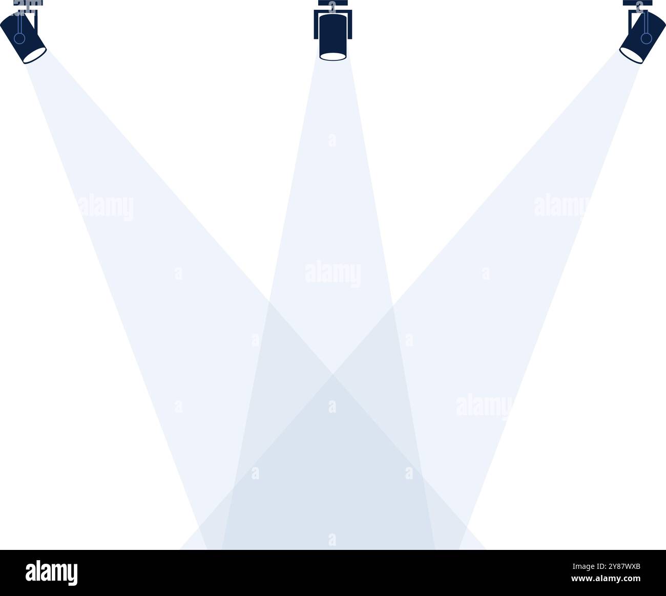 Stage light. Crossed lamp rays for scene or podium Stock Vector Image ...