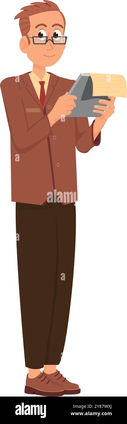 Cartoon manager character. Middle age man in formal suit Stock Vector ...