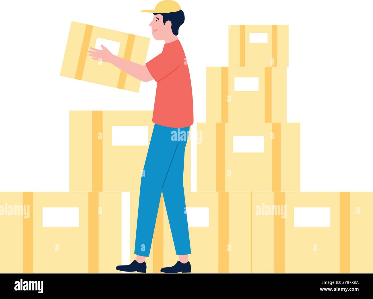Young male warehouse worker Stock Vector Images - Alamy
