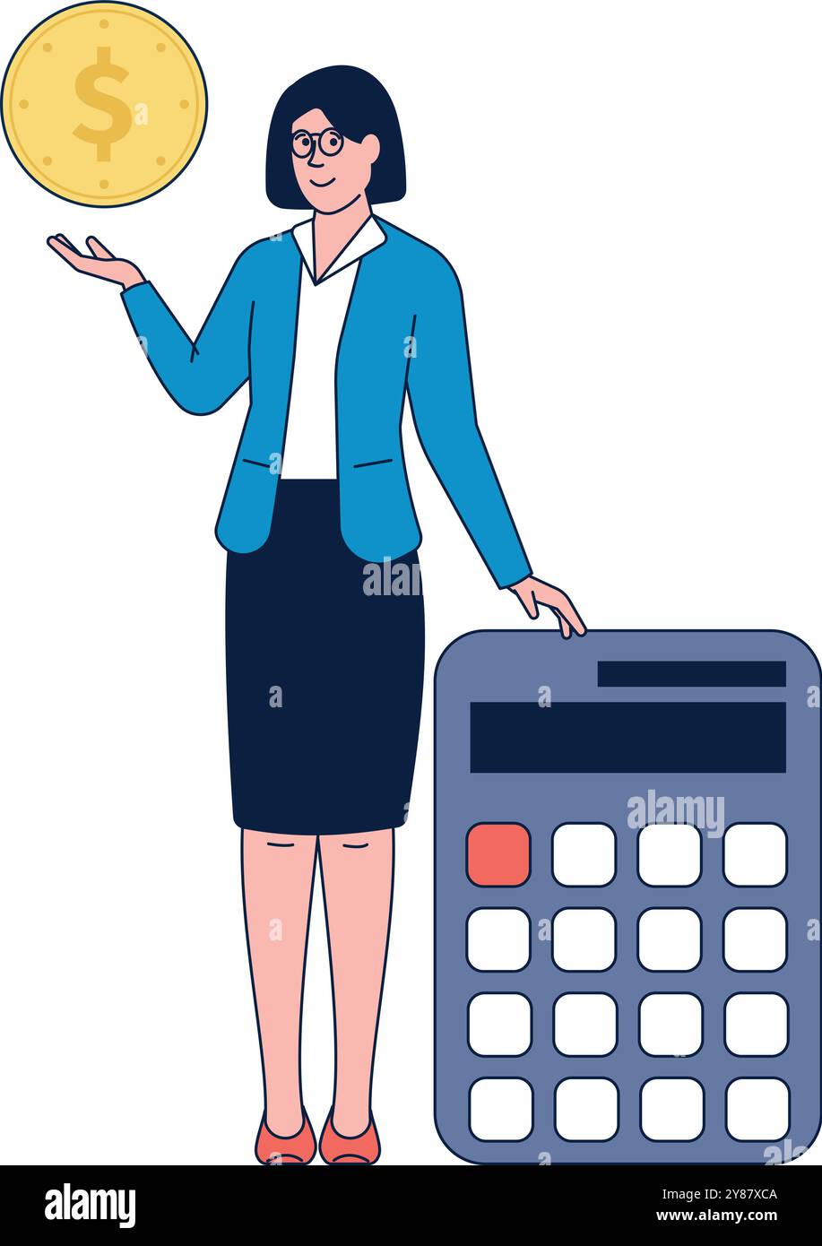 Accounting book calculator money Stock Vector Images - Alamy