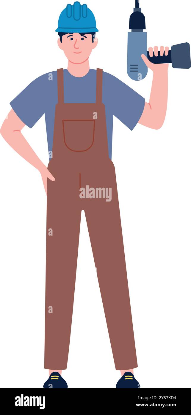 Worker tools in hands Stock Vector Images - Alamy