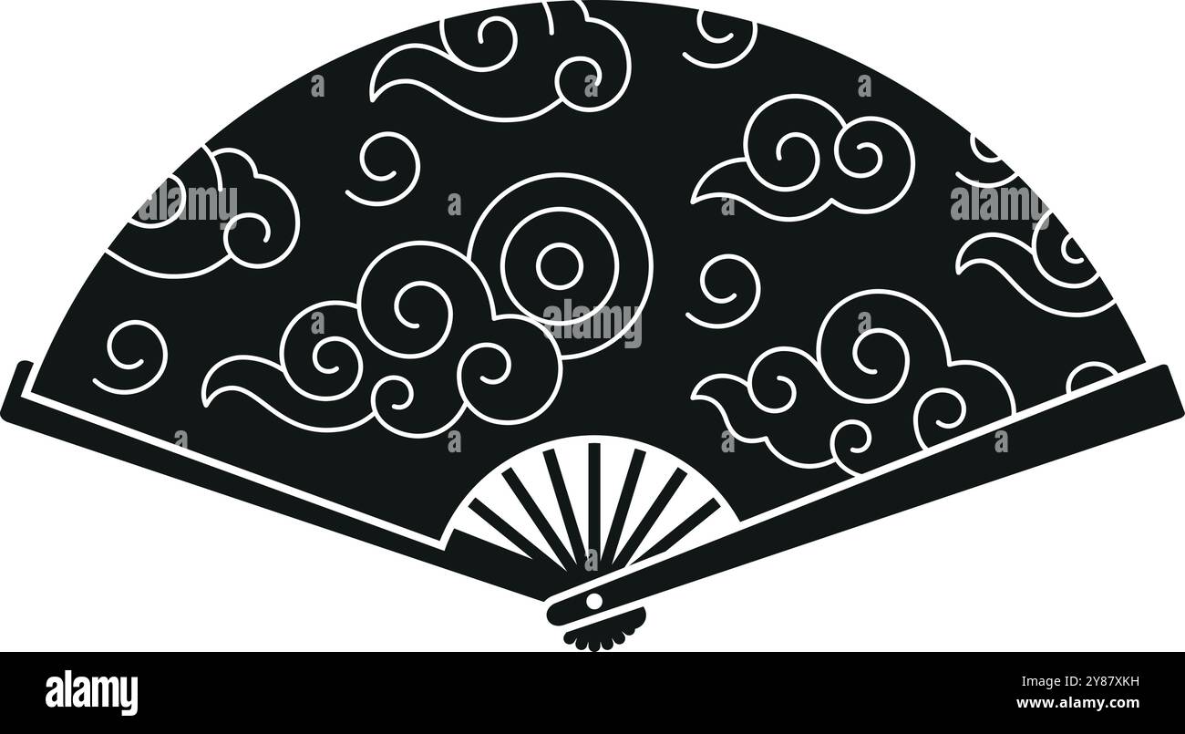Traditional chinese fan. Paper folding cooling accessory isolated on ...