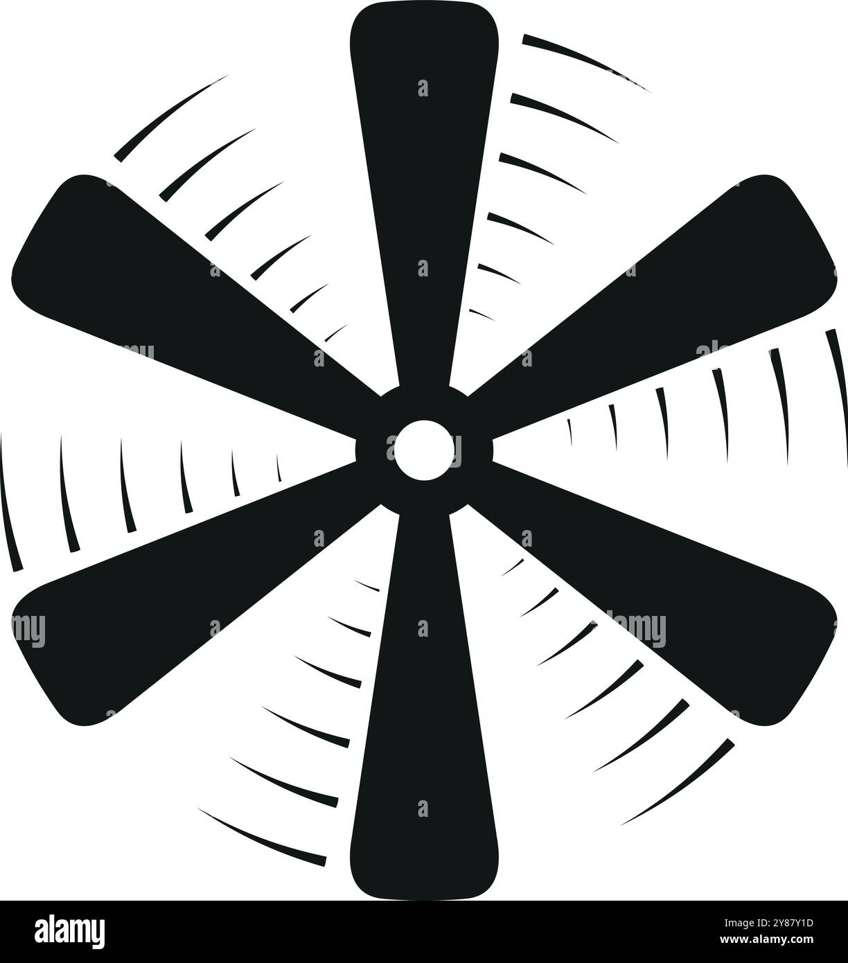Air fan rotating blades. Black turbine icon isolated on white ...