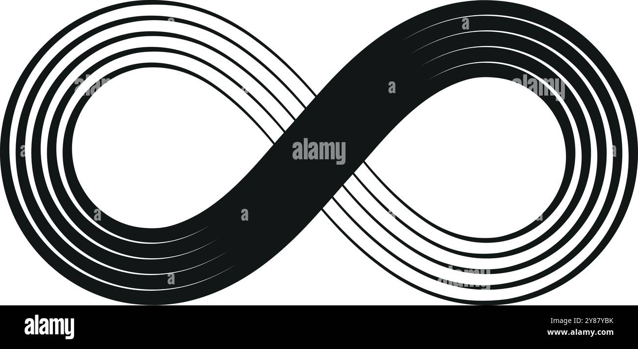 Eternal motion black logo. Infinity line symbol Stock Vector Image ...
