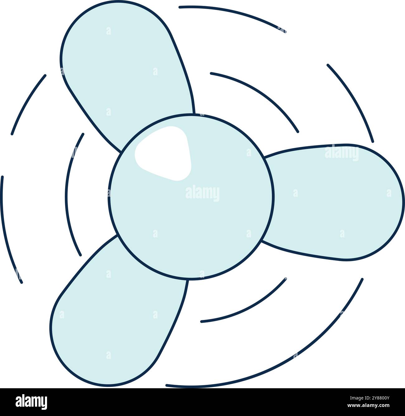 Rotating propeller color icon. air motion symbol isolated on white ...