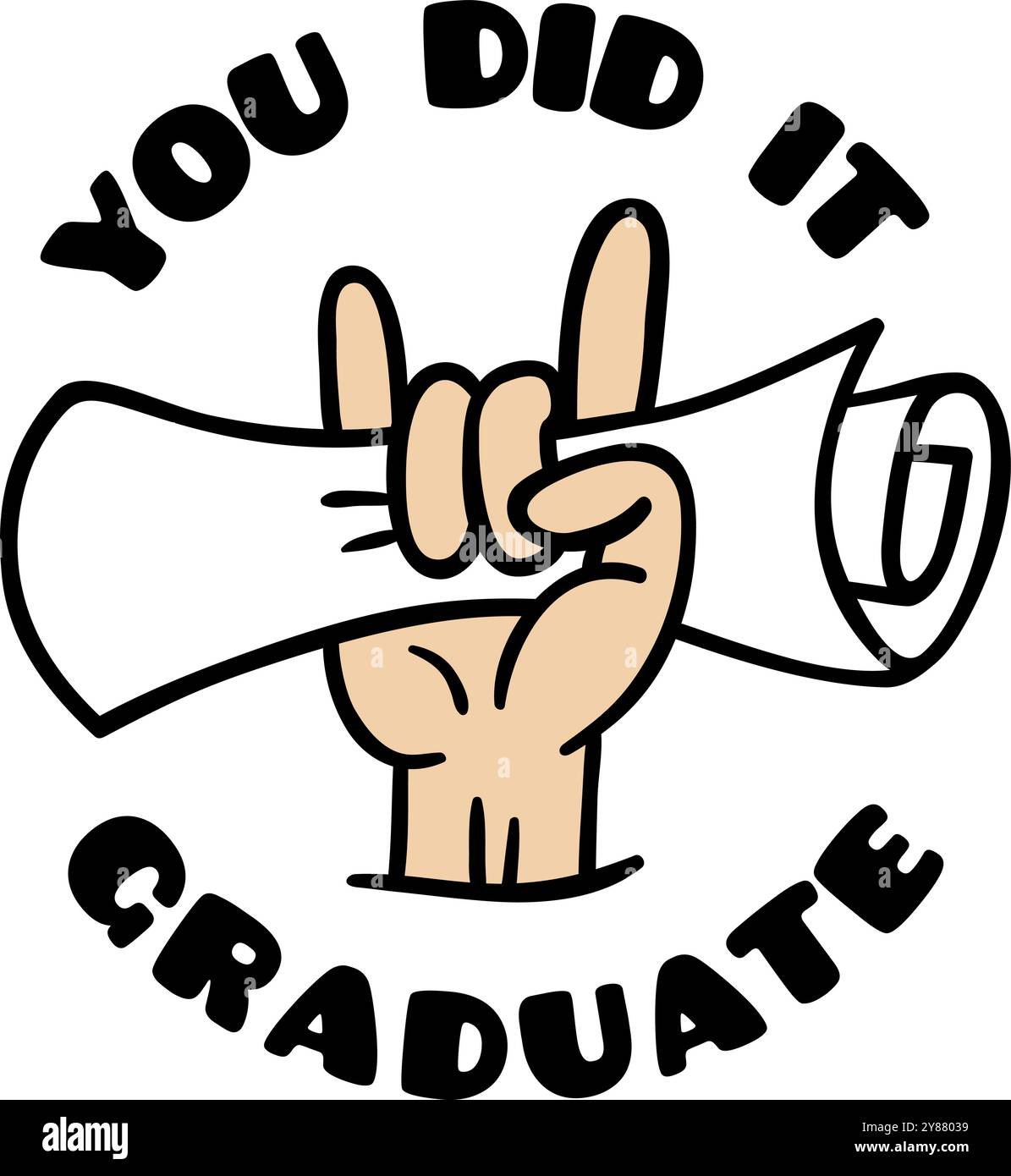 Graduate logo. Happy student sticker. Diploma celebration isolated on ...