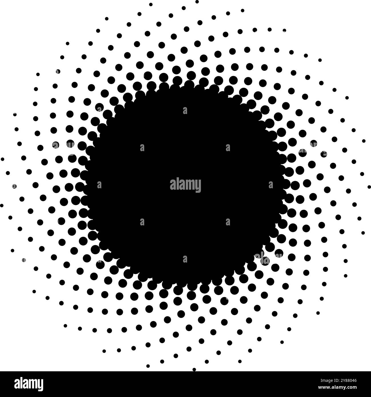 Dots dotted circular spiral Black and White Stock Photos & Images - Alamy