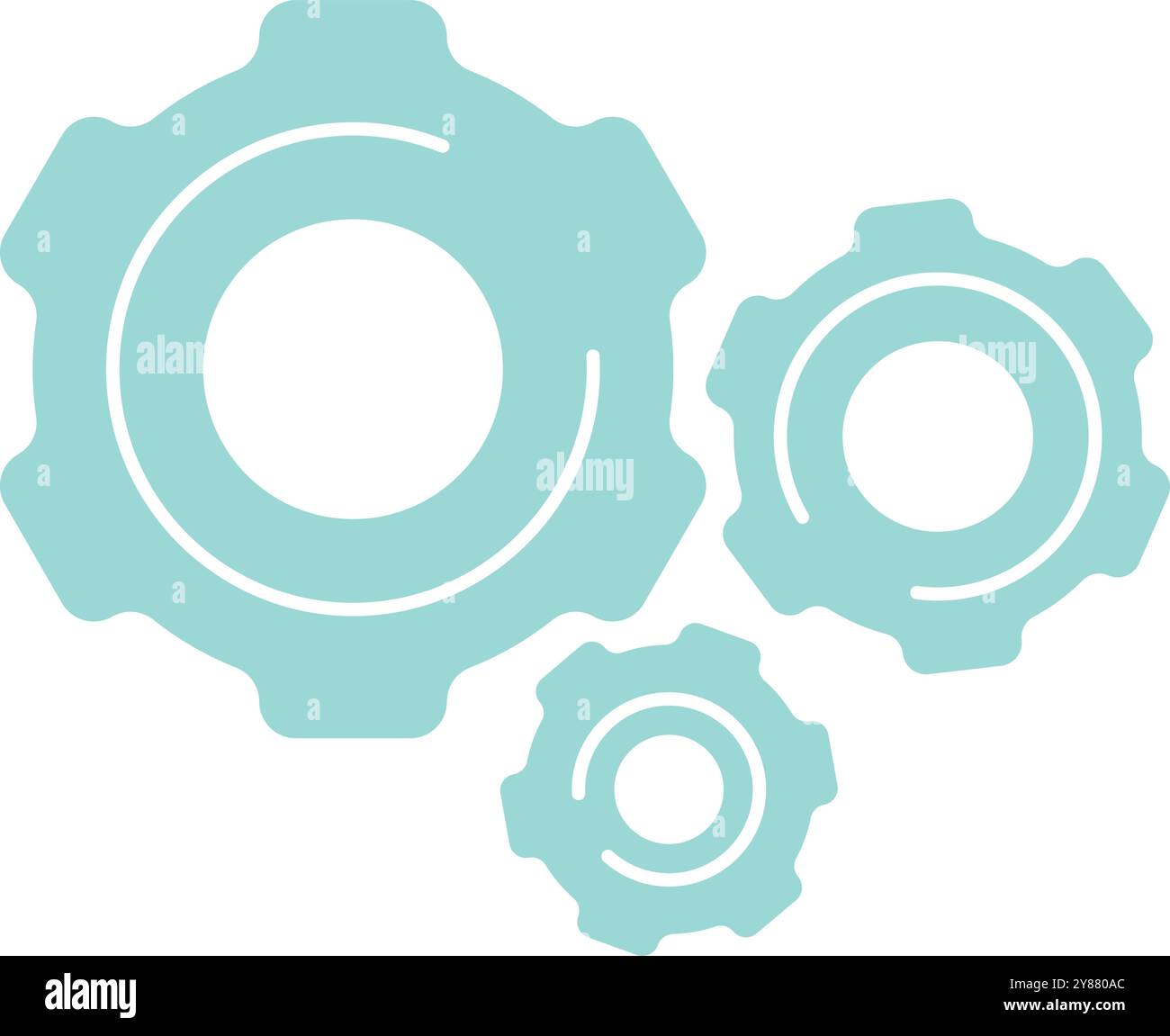 Cogwheels blue icon. Mechanic gears. Settings symbol isolated on white ...