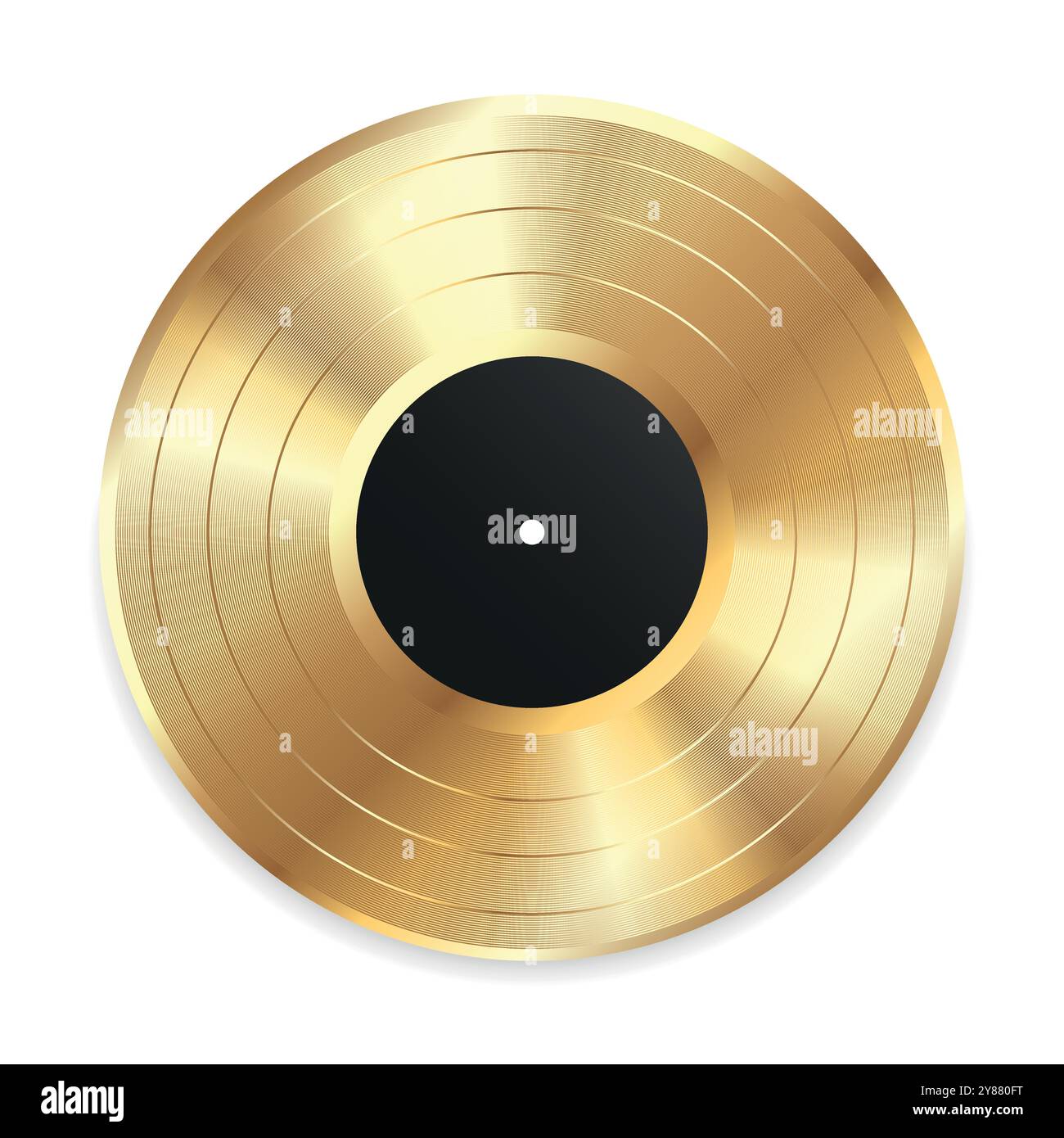 Realistic golden vinyl record. Retro gramophone record icon isolated on ...