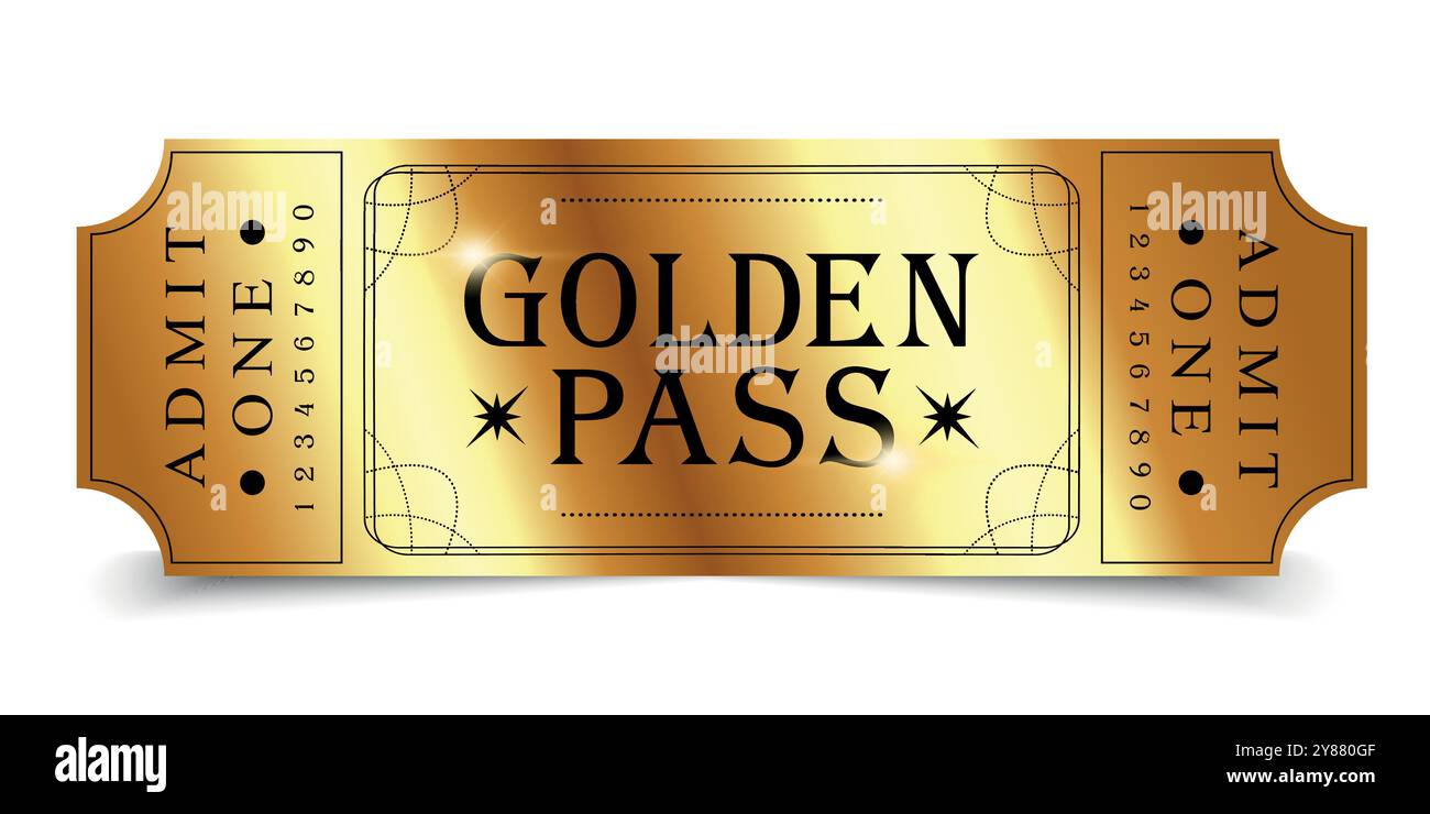 Design of Golden pass template. Suitable for festival, cinema, theater ...