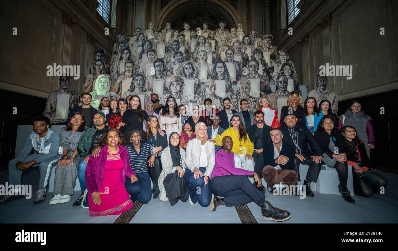 London, UK. 3 October 2024. Unveiling of ‘Congregation’ by artist Es ...