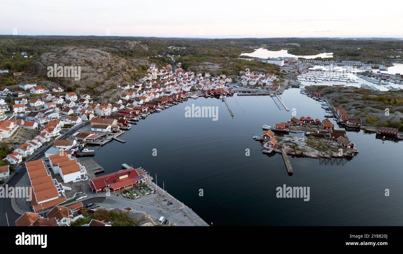 Aerial view of Swedish coastal resort of Hunnebostrand Stock Photo - Alamy