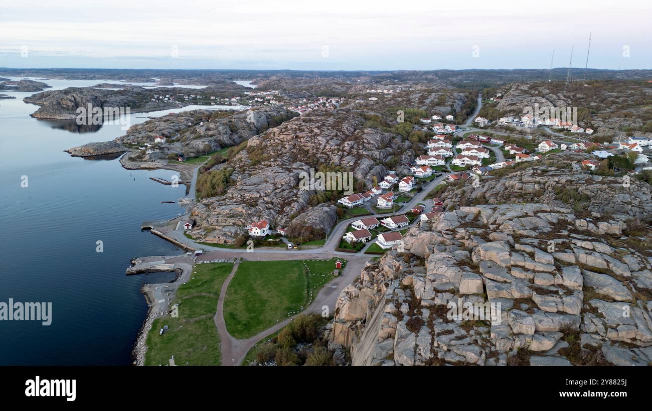 Aerial view of Swedish coastal resort of Hunnebostrand Stock Photo - Alamy