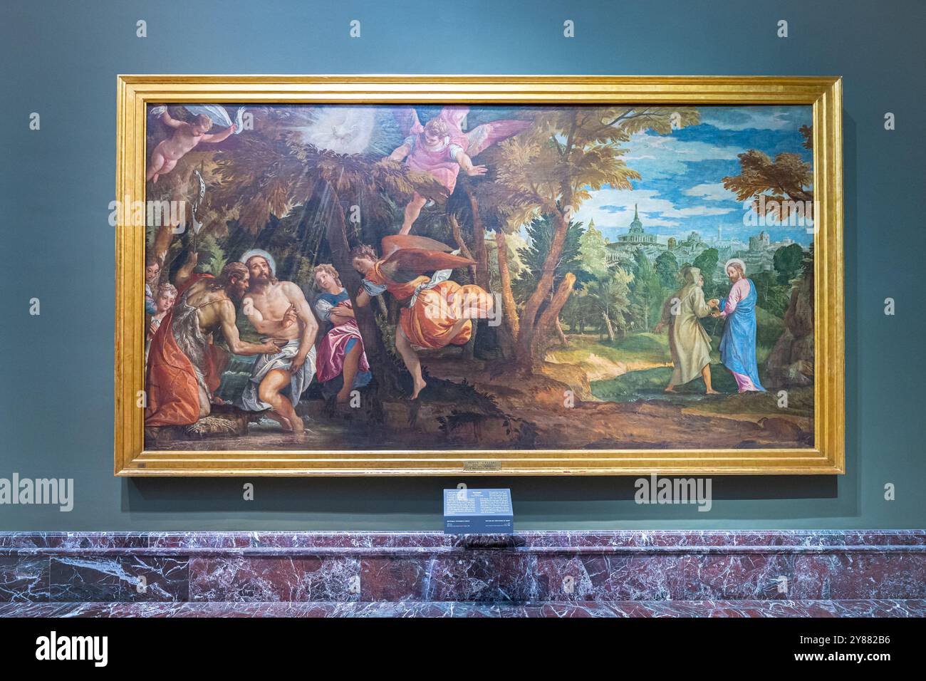 Painting ¨Il Battesimo di Gesu¨ Paolo Caliari in museum Pinacoteca di ...