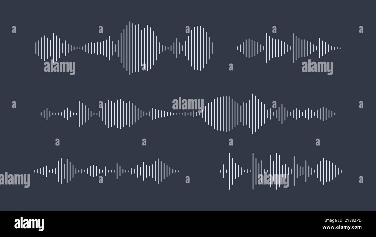 Sound wave equalizer visualization on a dark background Stock Vector ...