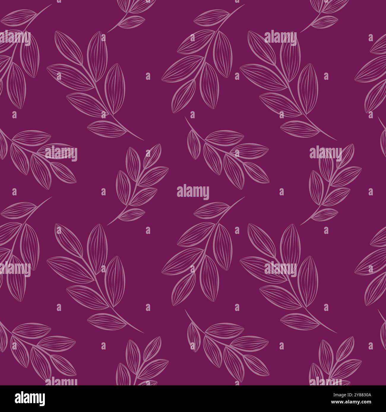 Pattern with branches. Seamless pattern with leaves. Endless pattern ...