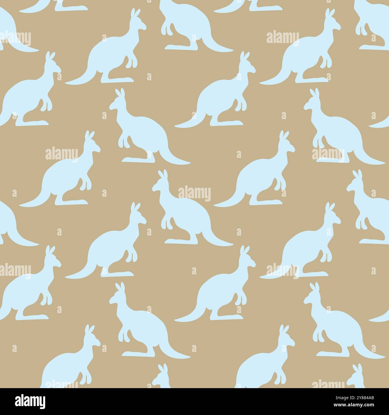 Seamless pattern with Kangaroo silhouette on color background. Vector ...