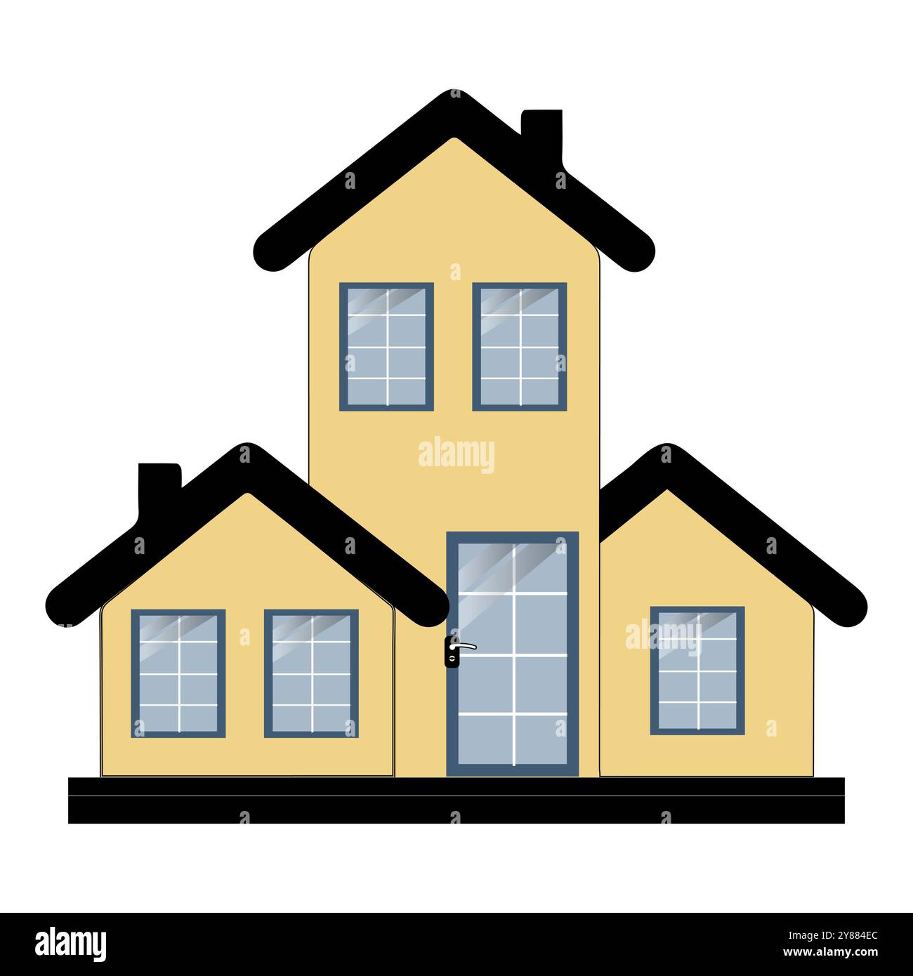Minimalist Two-Story House Vector, Elegant Cottage Style Home ...