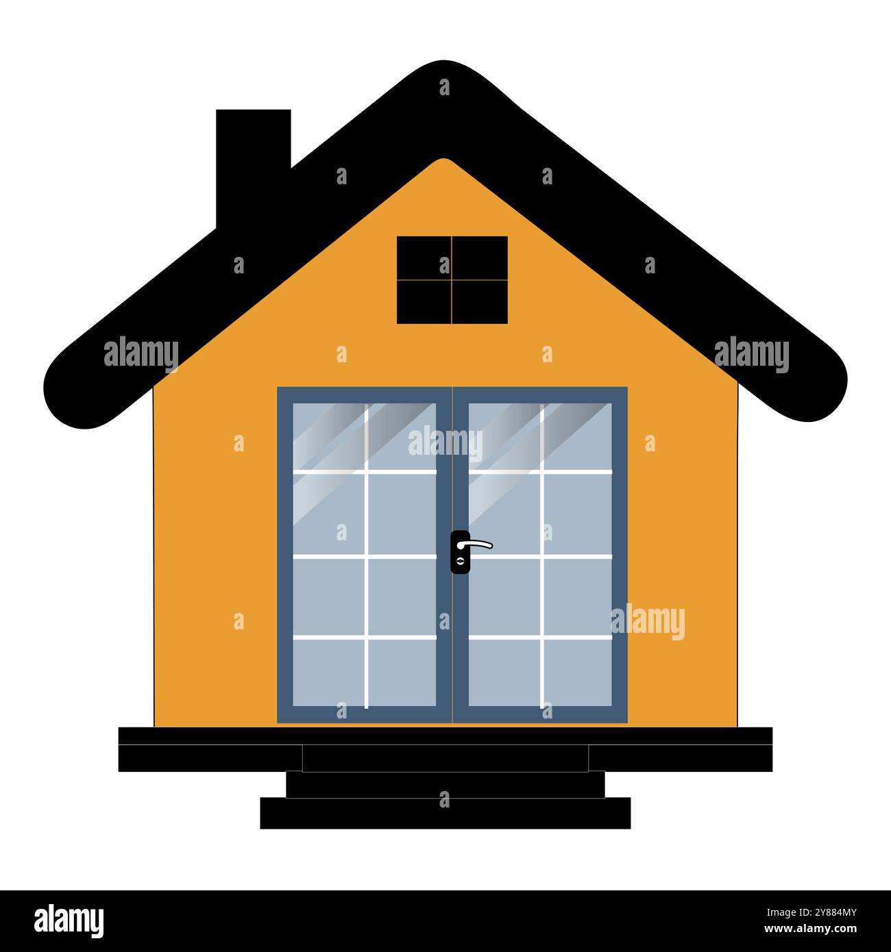Minimalist Two-Story House Vector, Elegant Cottage Style Home ...