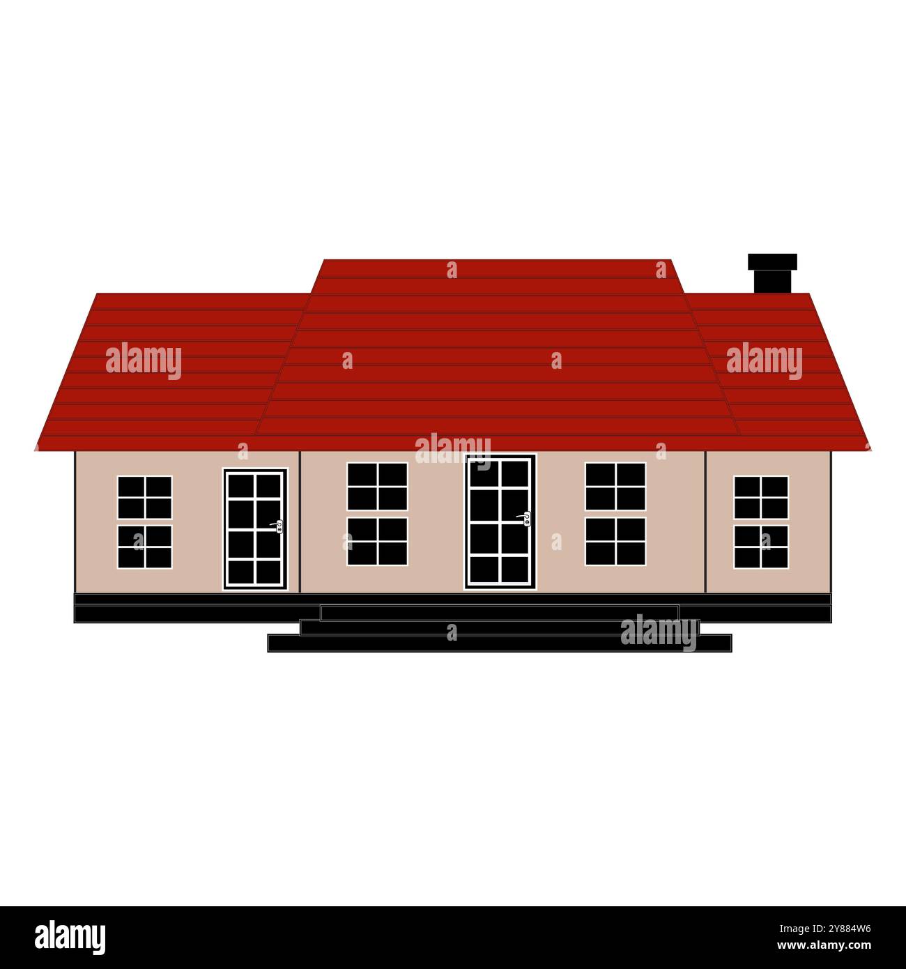 Minimalist Two-Story House Vector, Elegant Cottage Style Home ...