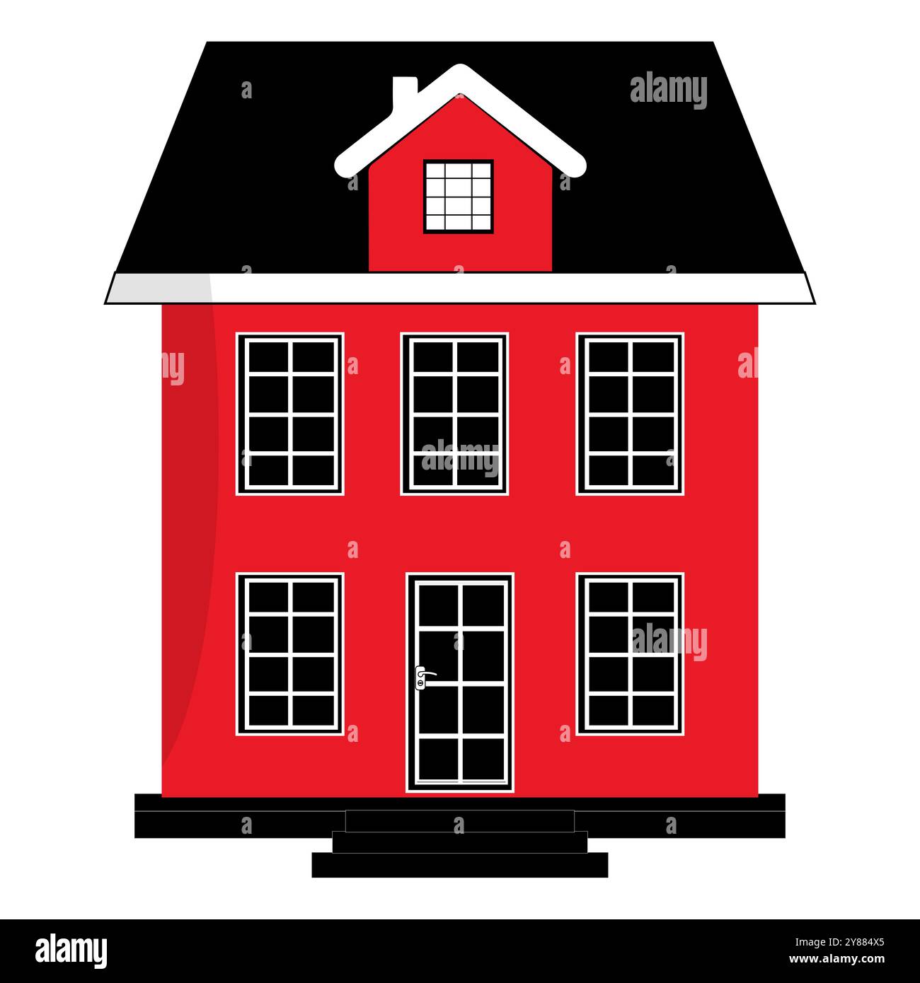 Minimalist Two-Story House Vector, Elegant Cottage Style Home ...