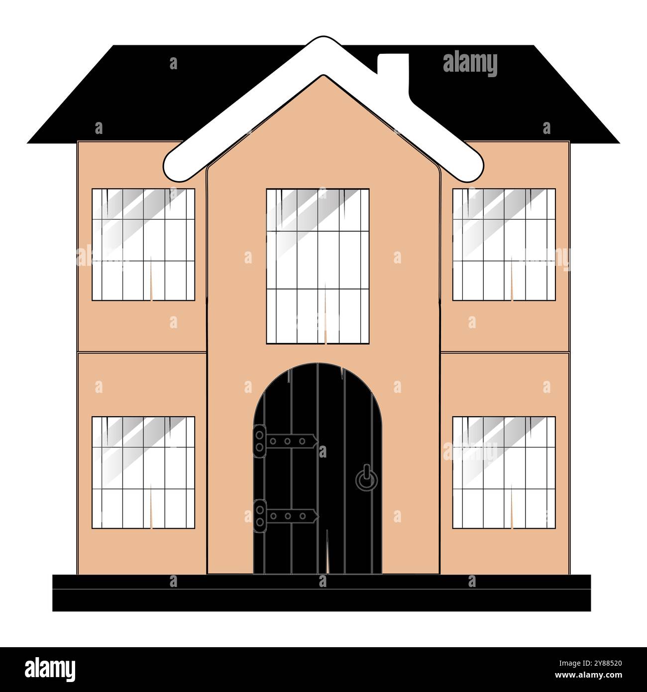 Minimalist Two-Story House Vector, Elegant Cottage Style Home ...