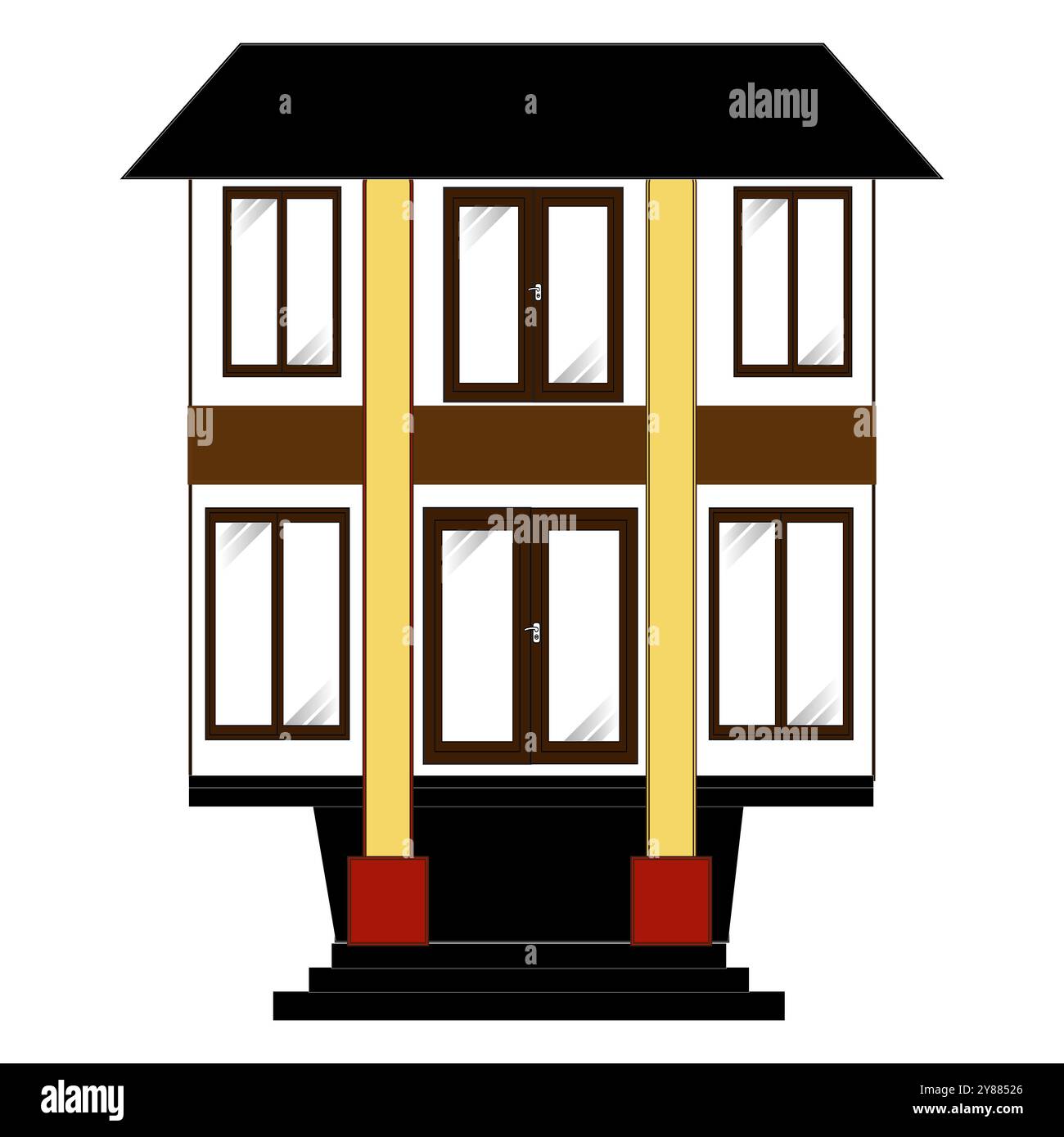 Minimalist Two-Story House Vector, Elegant Cottage Style Home ...