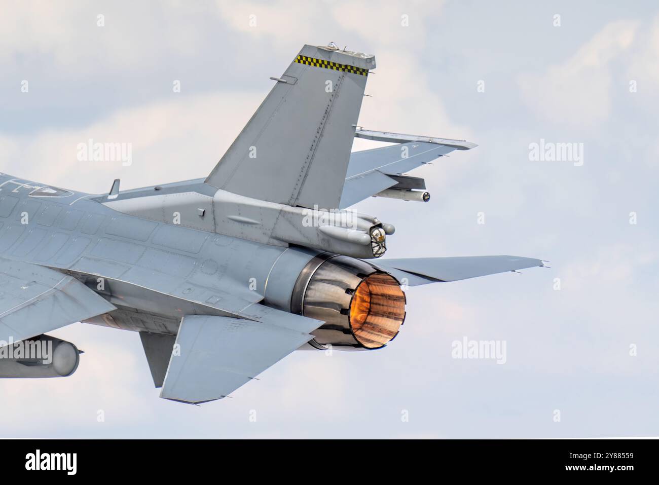 The exhaust of the fighter jet. Jet plane nozzle Stock Photo - Alamy