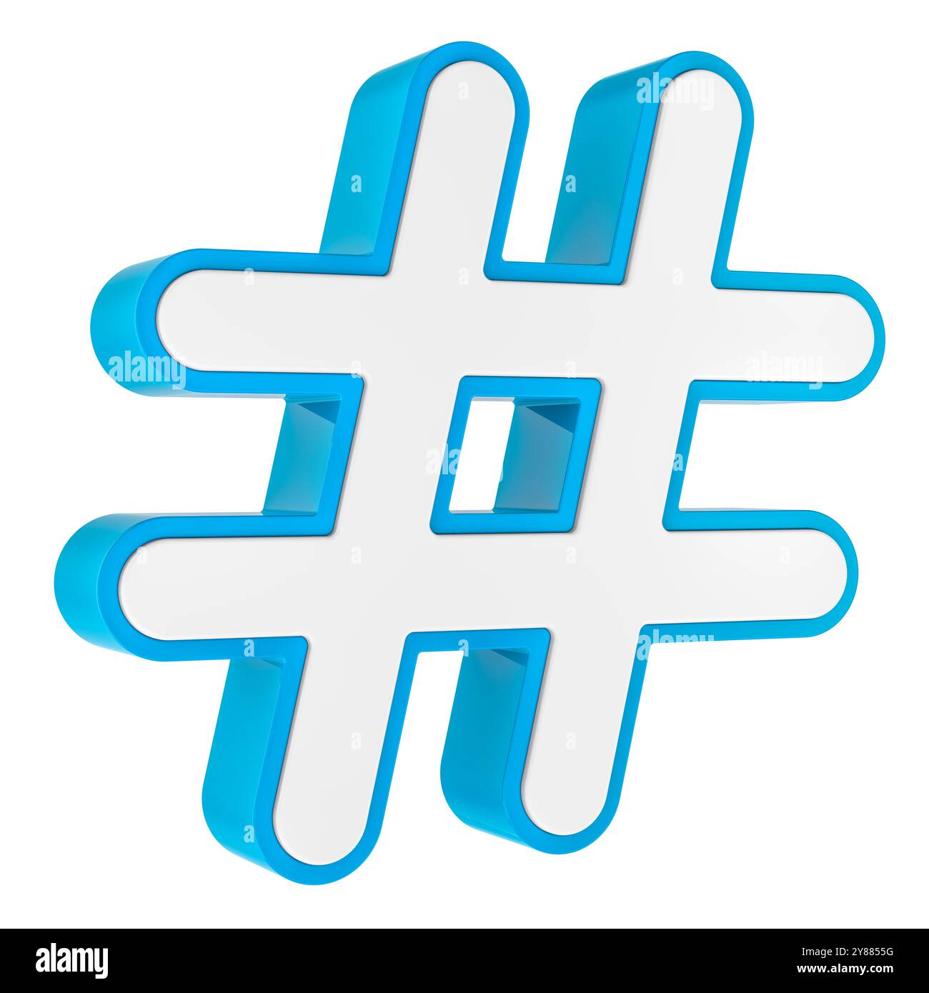 Hashtag symbol, icon. 3D rendering isolated on white background Stock ...