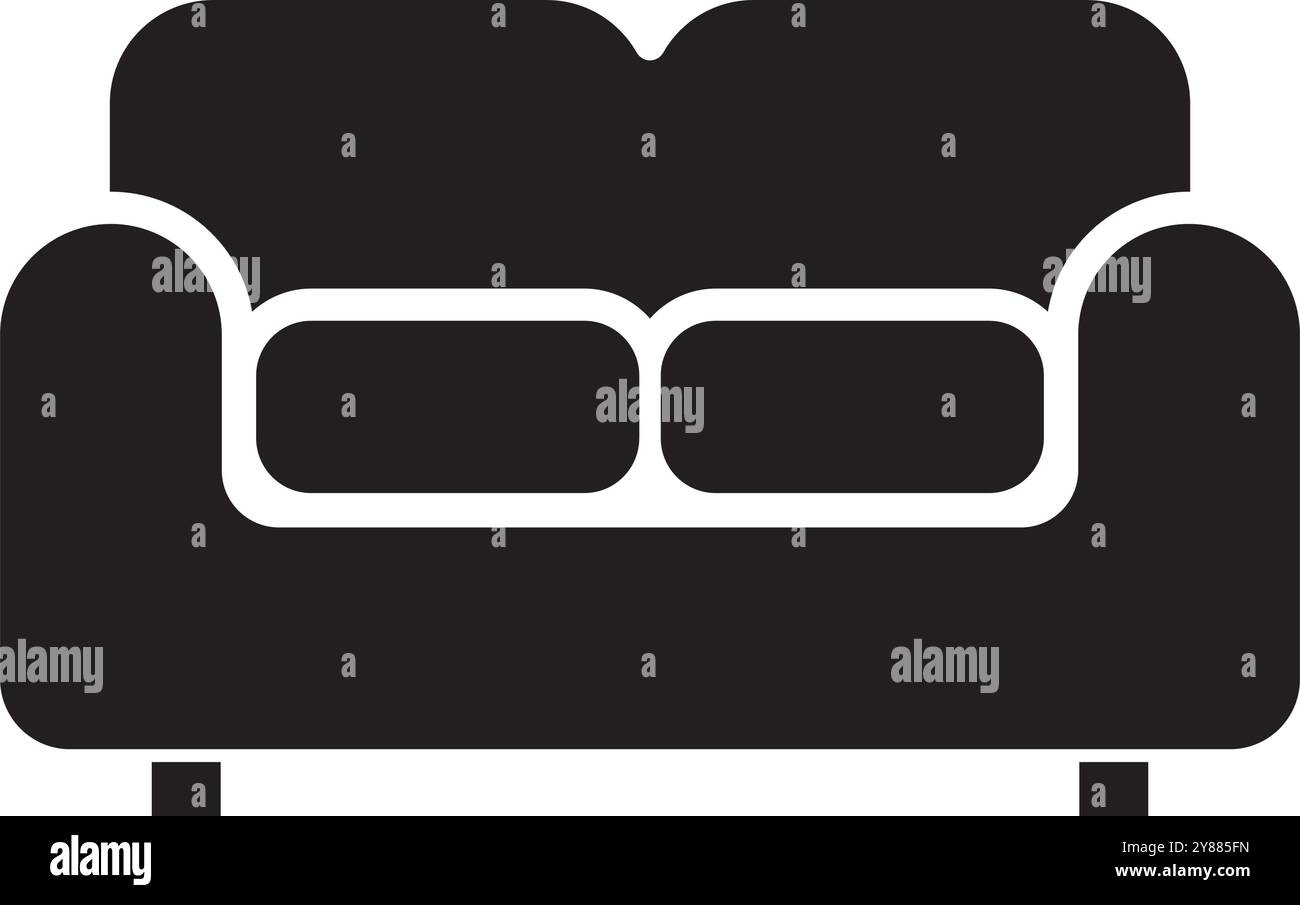 Set icon couch Black and White Stock Photos & Images - Alamy