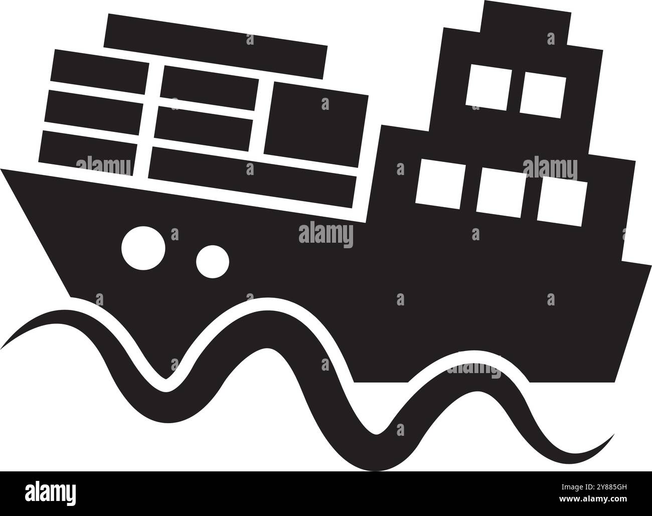 cargo ship icon vector illustration logo design Stock Vector Image ...