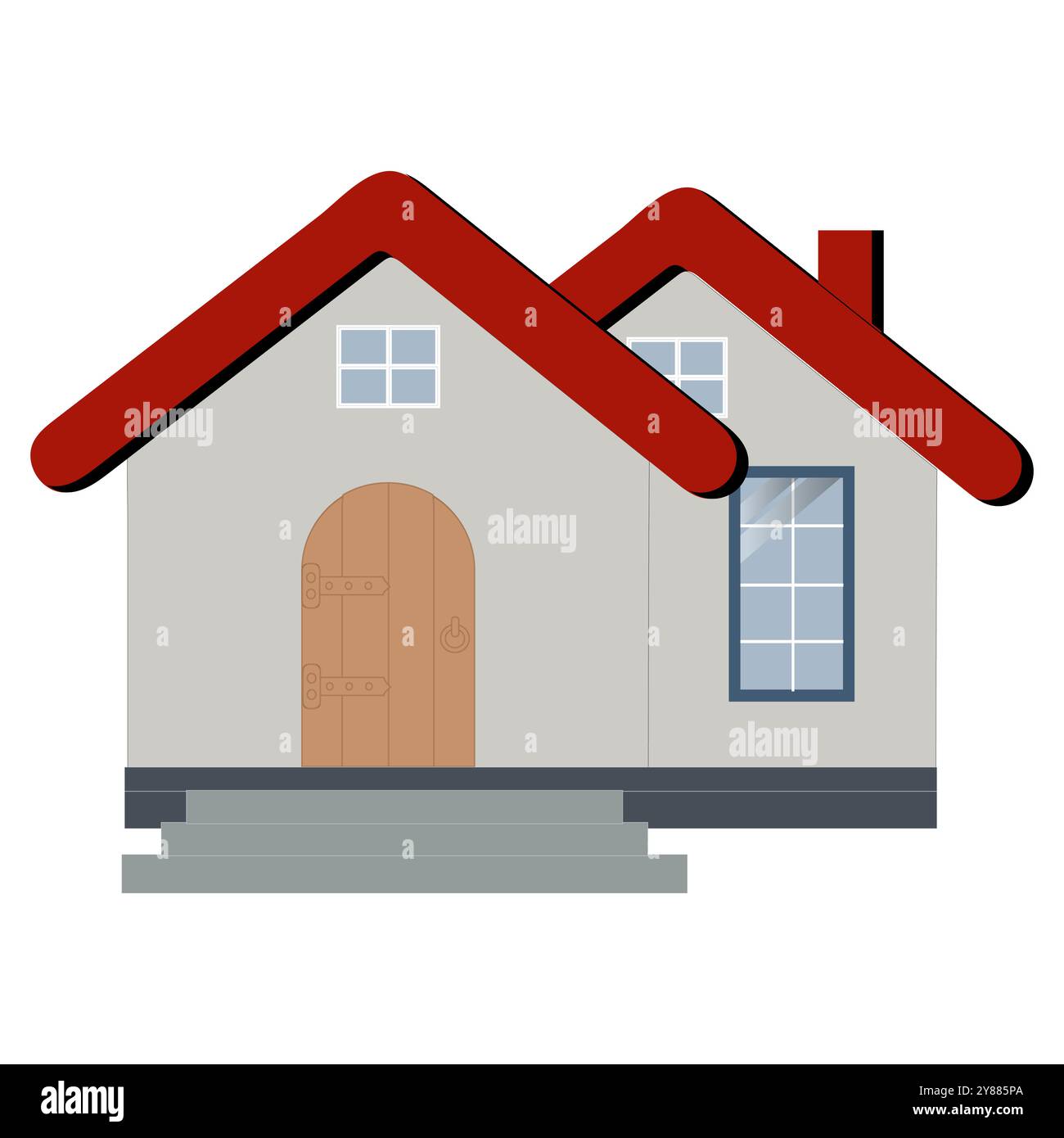 Minimalist Two-Story House Vector, Elegant Cottage Style Home ...