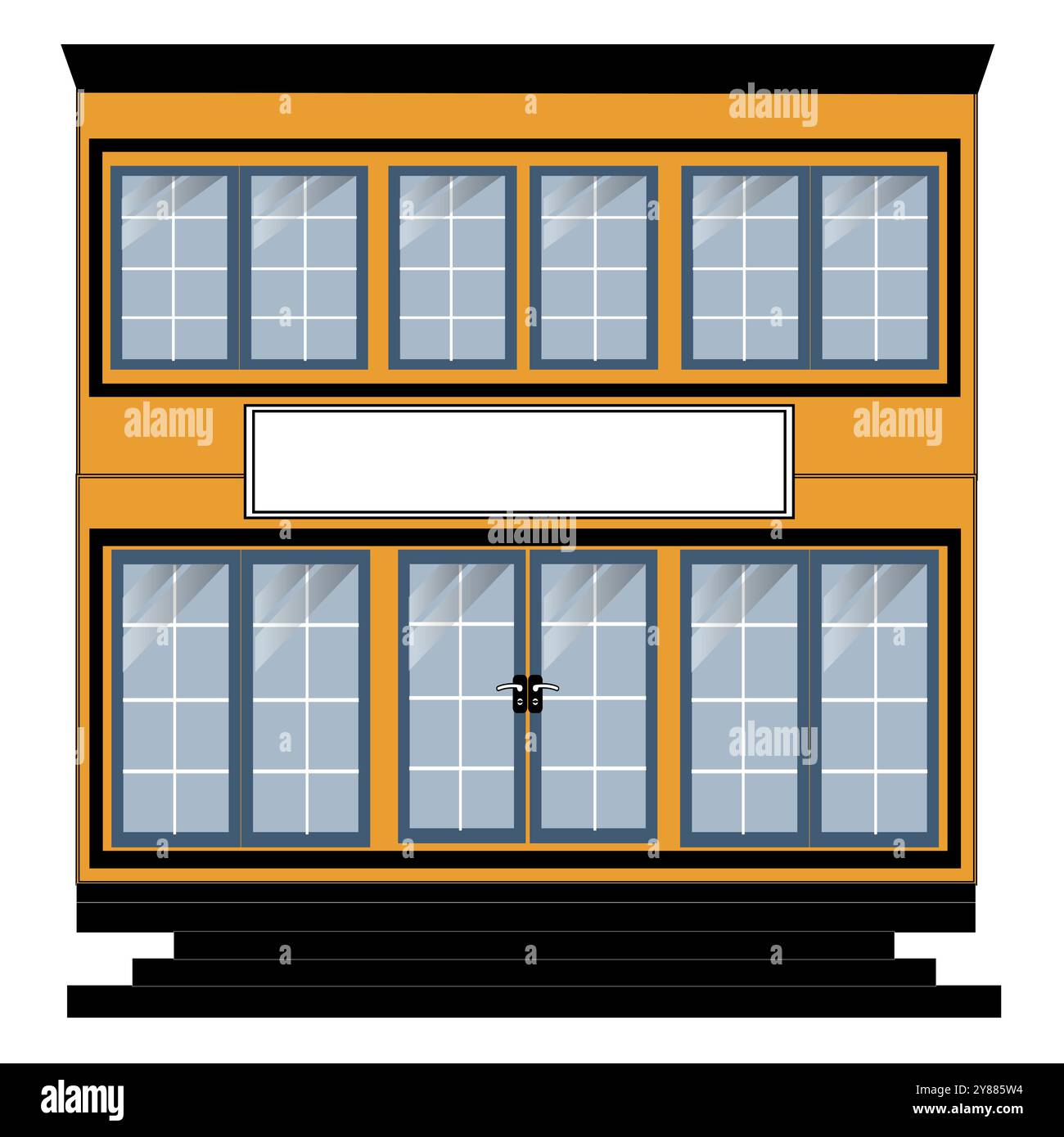 Minimalist Two-Story House Vector, Elegant Cottage Style Home ...