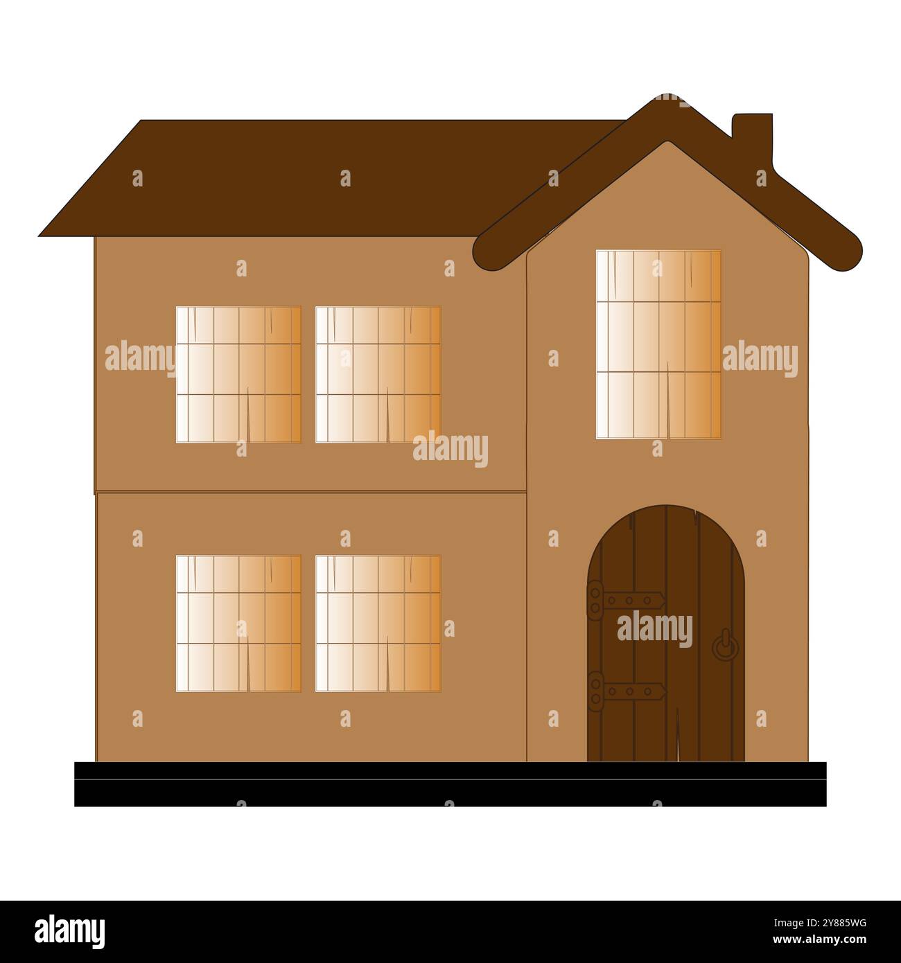 Minimalist Two-Story House Vector, Elegant Cottage Style Home ...