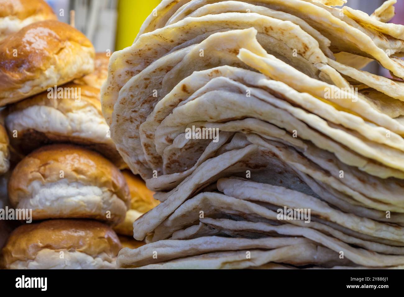 Hungarian langos fried bread hi-res stock photography and images - Alamy
