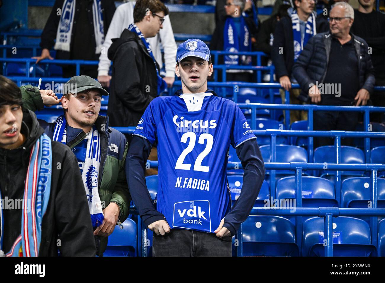 London, UK. 03rd Oct, 2024. Gent's supporters pictured before a soccer ...