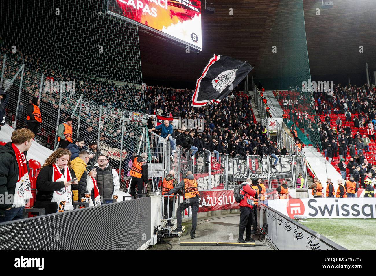 PRAGUE - Fans of Ajax during the UEFA Europa league match between SK ...