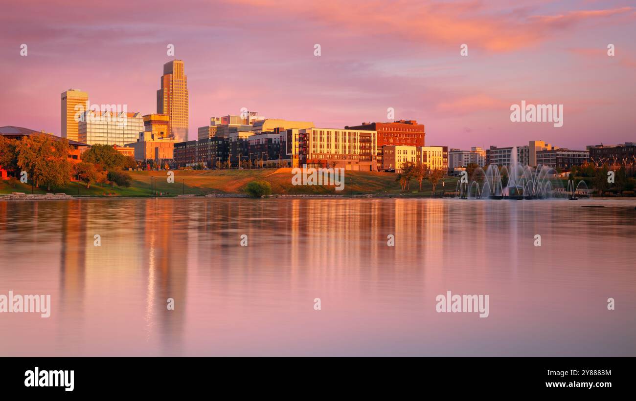 Omaha, Nebraska, USA. Cityscape image of downtown Omaha, Nebraska with ...