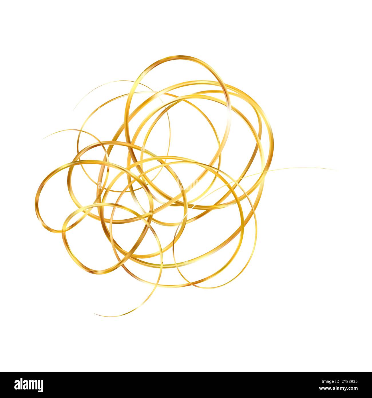 Golden doodle abstract line. Hand drawn curly swishes Stock Vector ...