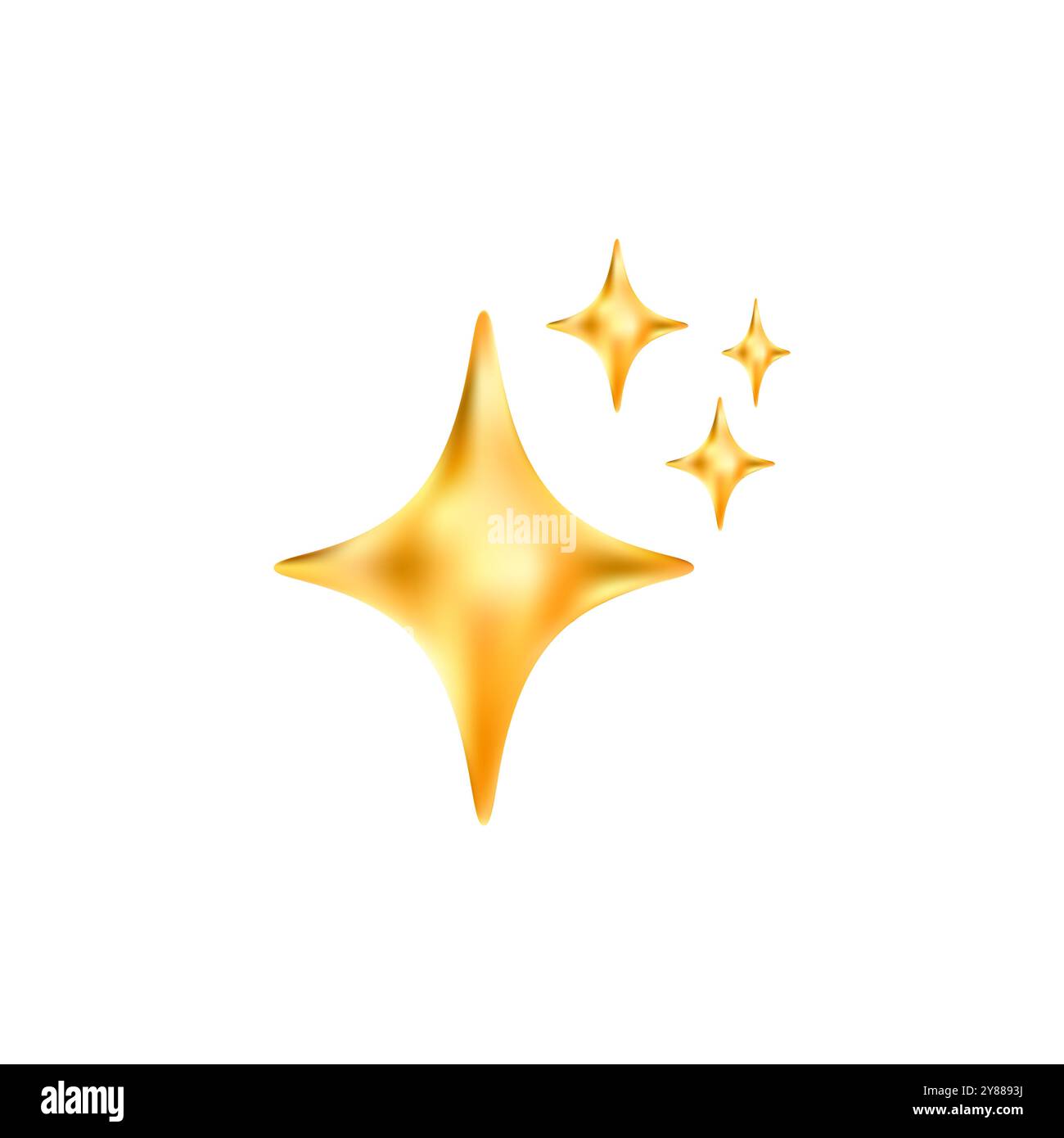 Gold star emoji icon. Glittering sparkle magic element Stock Vector ...