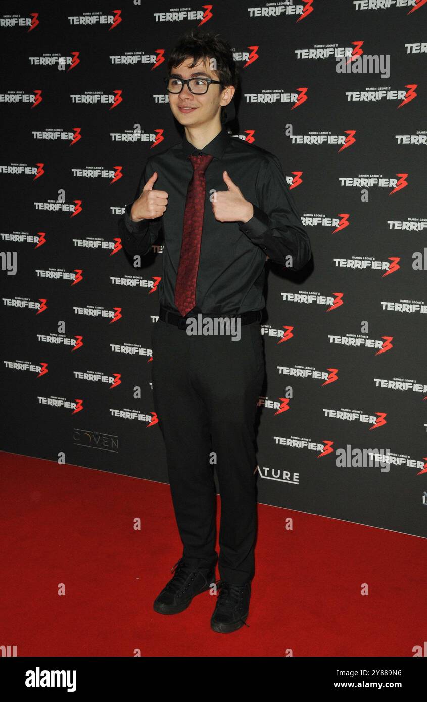 Elliott Fullam at the "Terrifier 3" gala screening, Vue West End ...