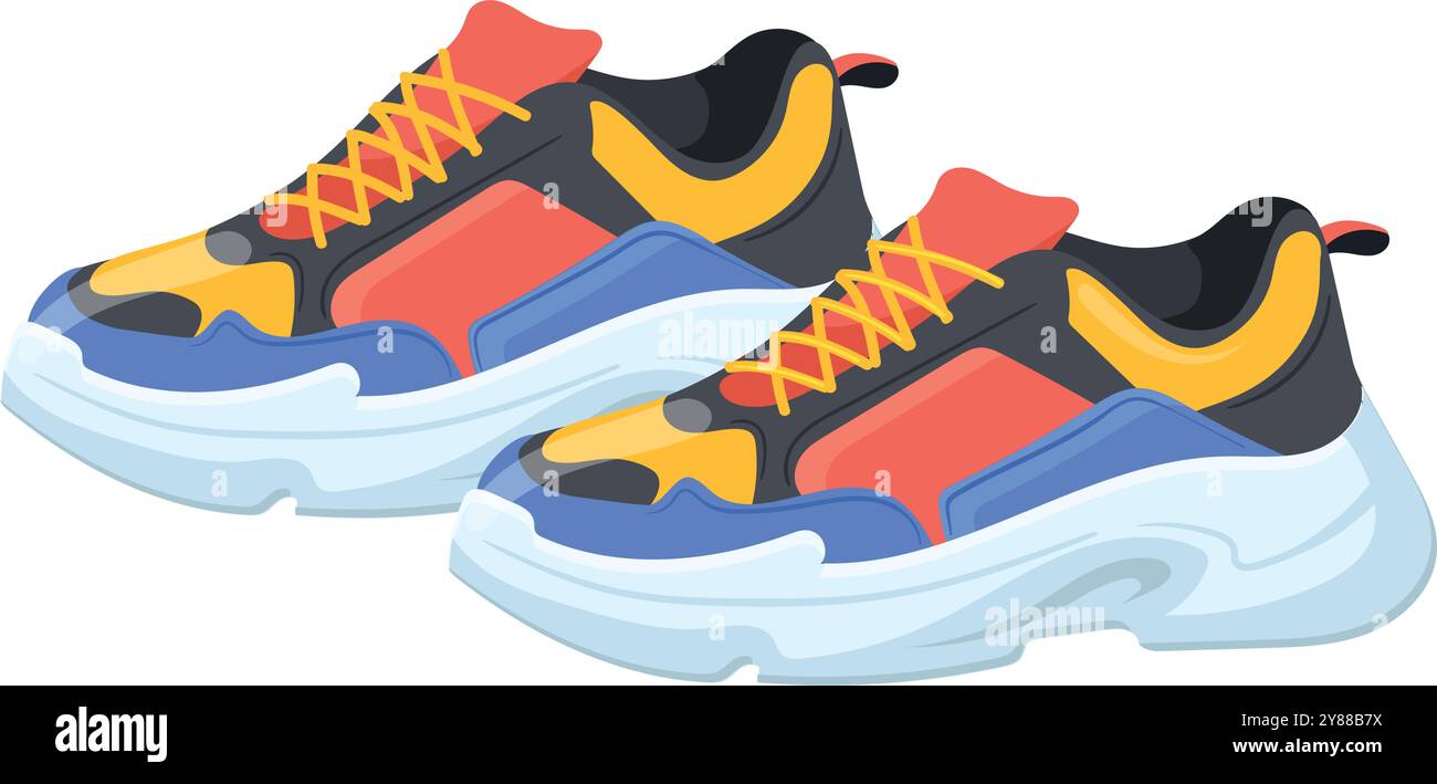 Fashion sneakers. Sportswear cartoon icon. Active lifestyle isolated on ...