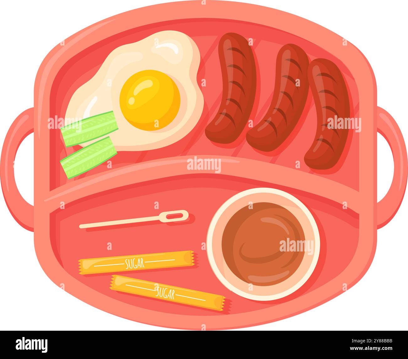 Kid lunch food tray. Cafeteria meal top view isolated on white ...