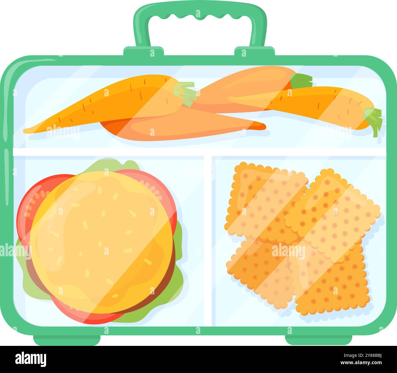 Lunchbox cartoon icon. Plastic transparent container with food isolated ...