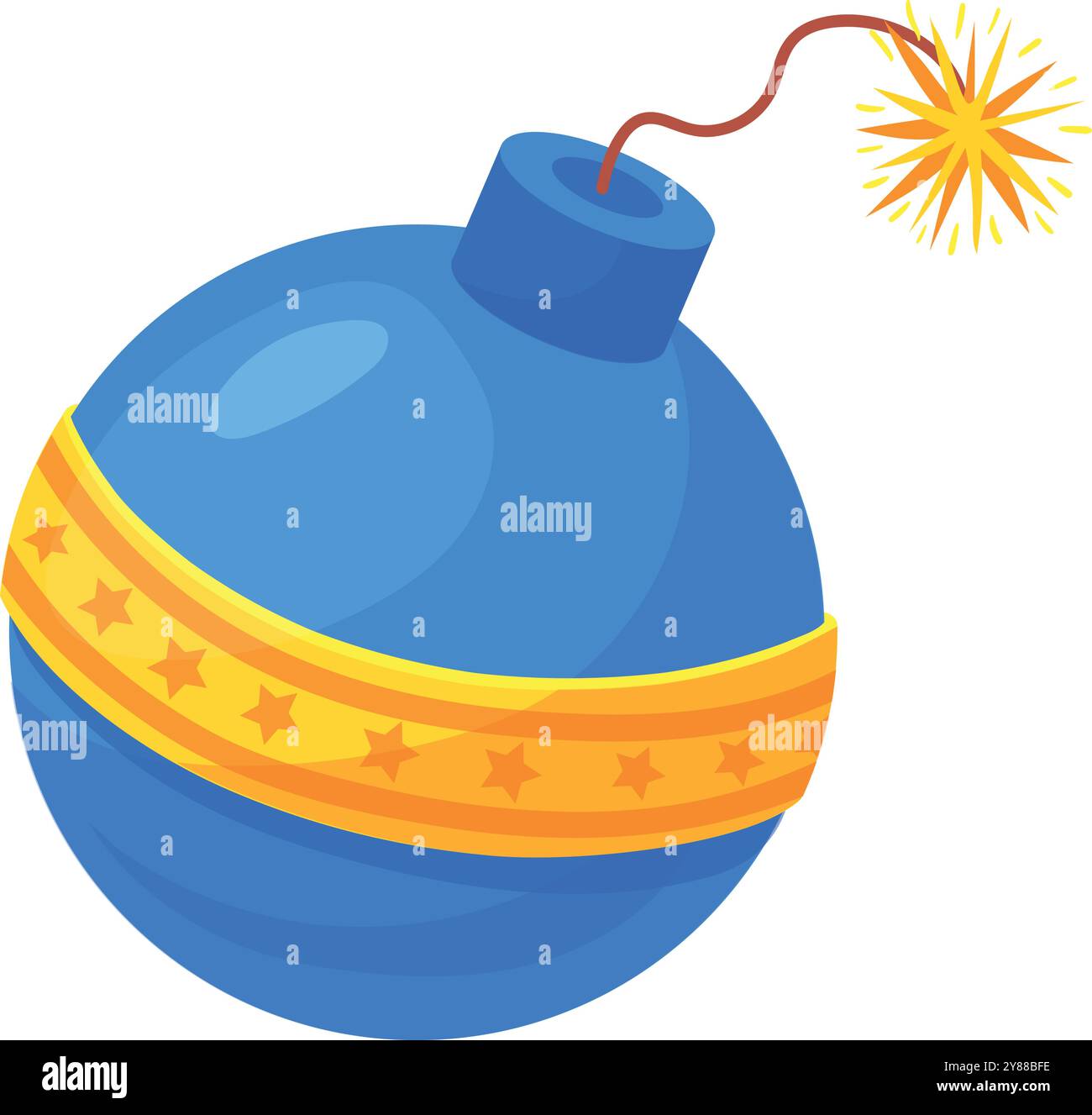 Bomb cartoon icon. Burning fuse game explosive isolated on white ...